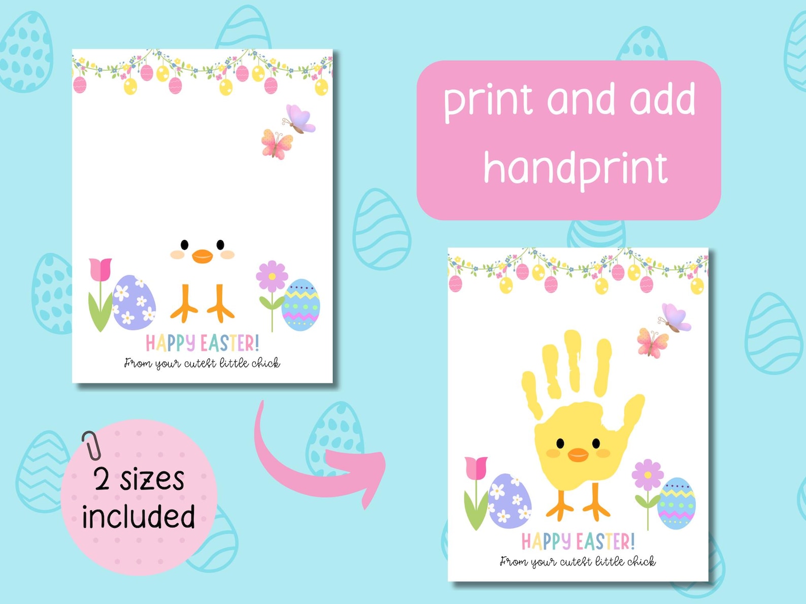 Easter Handprint Craft for Toddlers Printable - Spring Handprint Craft ...