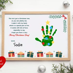Christmas Handprint Craft Template for Kids Printable - Christmas Poem ...