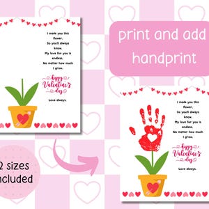 Valentine Handprint Craft Printable - Handprint Craft for Valentine's ...