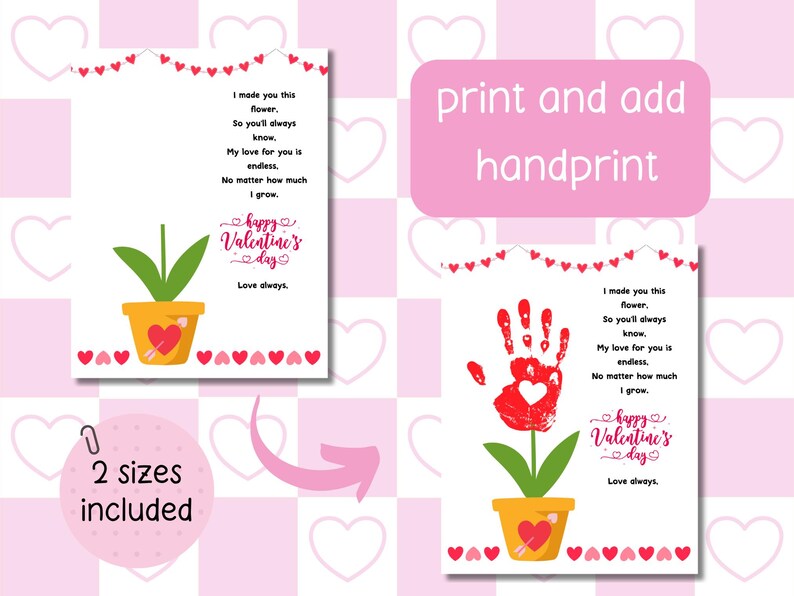 Valentine Handprint Craft Printable - Handprint Craft for Valentine's ...