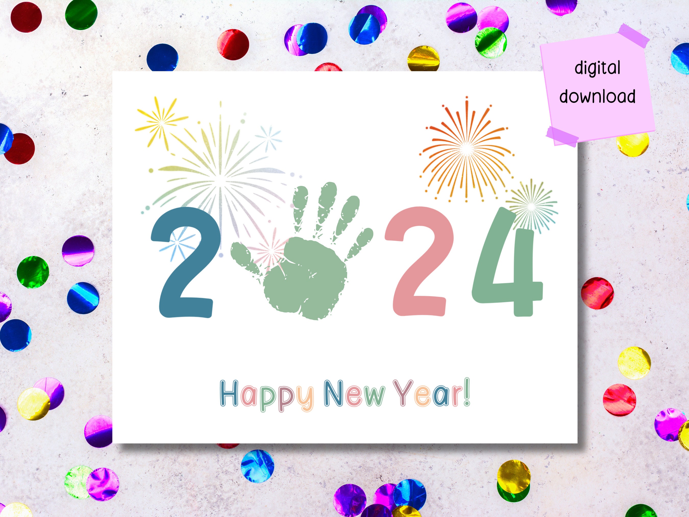 New Years Handprint Craft for Toddlers Printable New Years Handprint ...