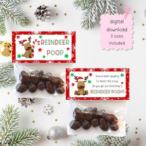 Reindeer Poop Printable Bag Topper - Christmas Treat Bag Toppers ...