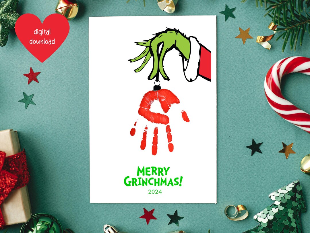 Buy Christmas Grinch Handprint Craft Printable - Grinchmas Handprint ...