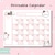Printable Cute Cat Calendar Undated Blank Calendar Kawaii Pastel ...