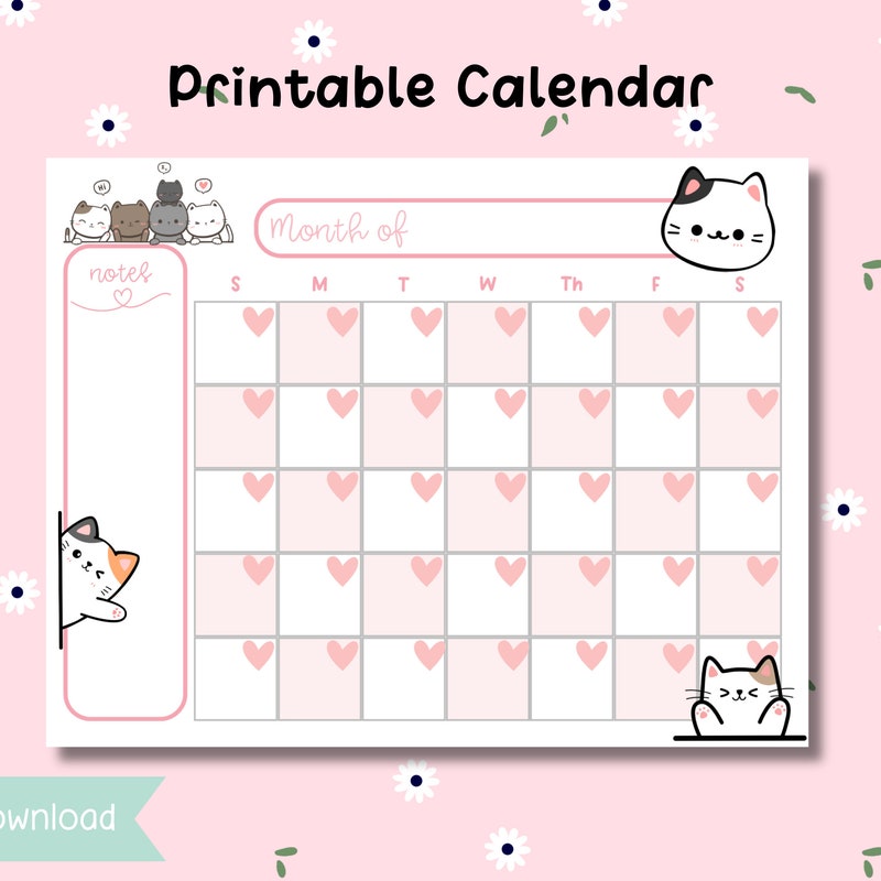 Cat Calendar - Etsy