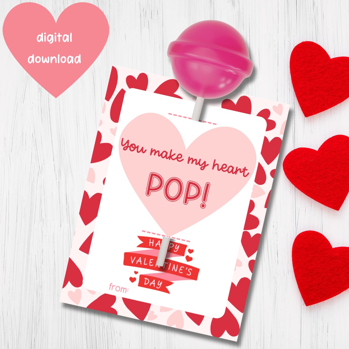 Printable Valentine Lollipop Holder - Printable Valentines for Students ...