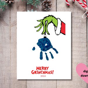 Christmas Grinch Handprint Craft Printable - Grinchmas Handprint and ...