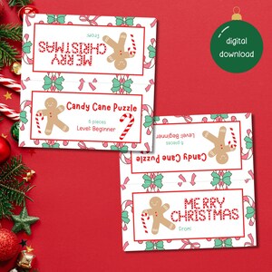 Candy Cane Puzzle Bag Topper Printable - Stocking Stuffer - Funny ...