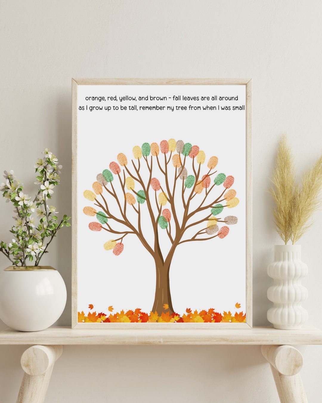 Fall Tree Handprint Art Printable Fall Tree Craft Fingerprint Craft for ...