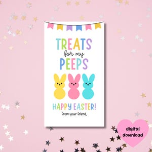 Printable Easter Peeps Gift Tags - Easter Printable Tags - Easter Gift ...