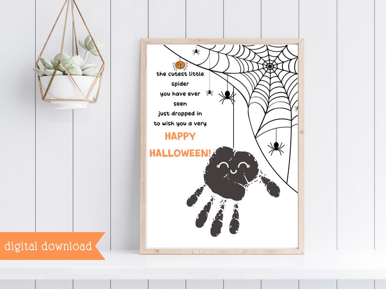 Halloween Spider Handprint Art Printable - Handprint Craft for ...