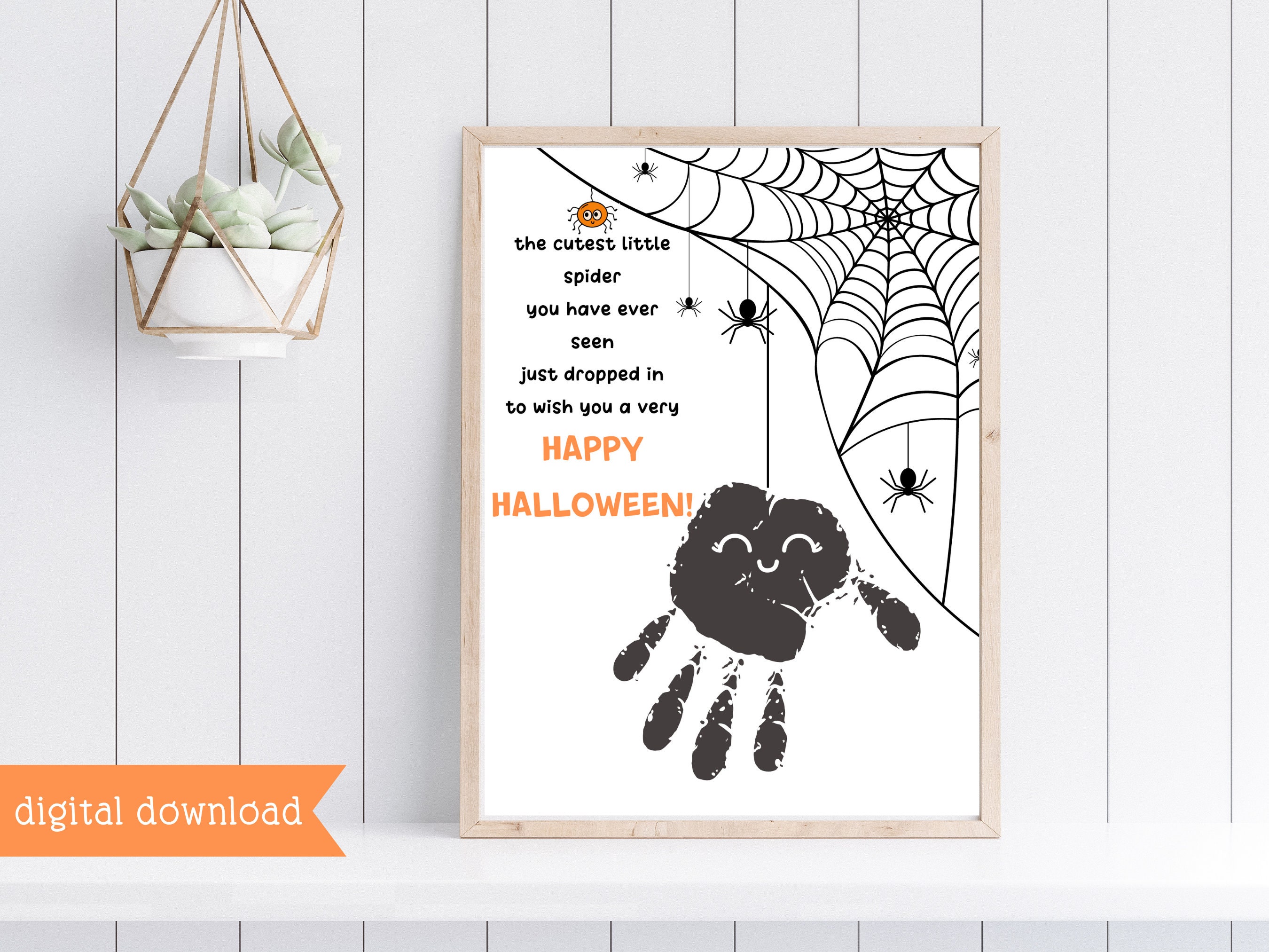 Halloween Spider Handprint Art Printable - Handprint Craft for ...