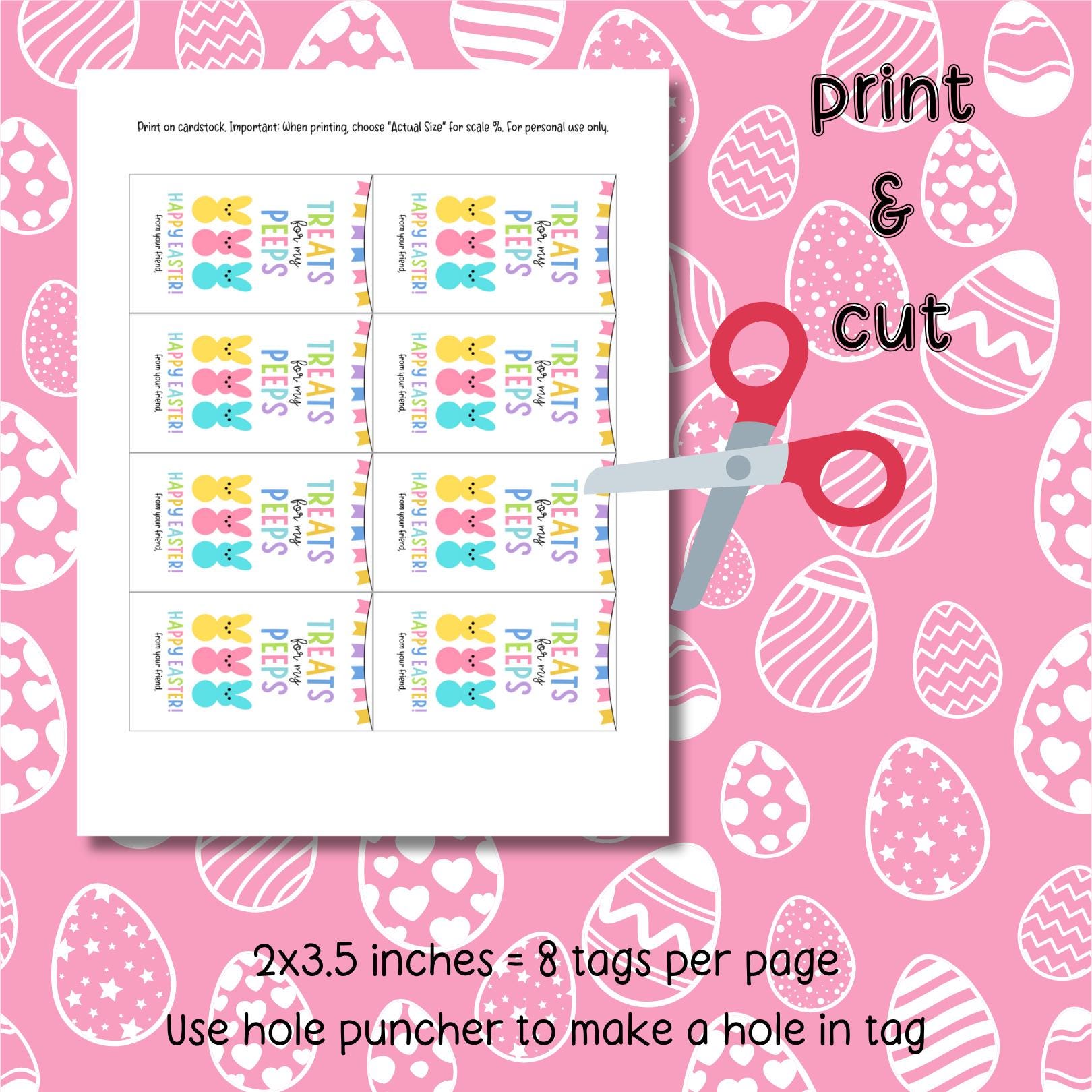 Printable Easter Peeps Gift Tags - Easter Printable Tags - Easter Gift ...
