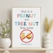 Printable Peanut and Tree Nut Free Zone Sign - Food Allergy Sign ...