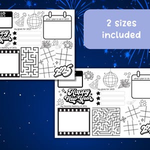 New Year Placemat Template for Kids Printable - New Year Coloring Sheet ...