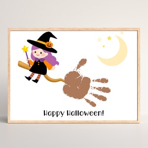 Halloween Witch Handprint Art Printable - Handprint Craft for Halloween ...