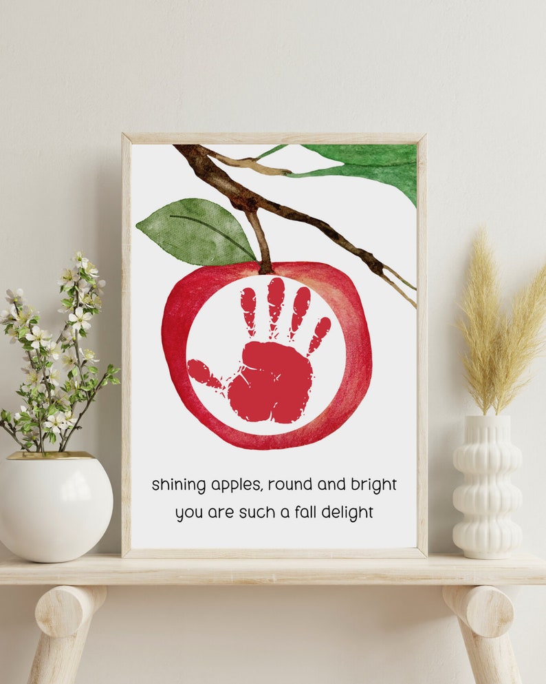 Fall Apple Handprint Art Printable Handprint Craft for Fall - Etsy