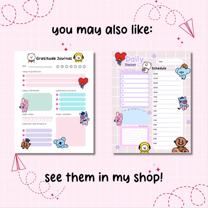 Printable Cute BT21 Calendar Undated Blank Aesthetic Monthly Calendar ...