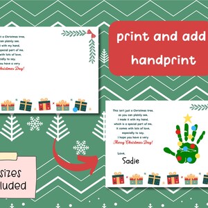 Christmas Handprint Craft Template for Kids Printable - Christmas Poem ...