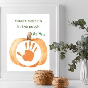 Handprint Pumpkin Craft Printable - Fall Pumpkin Handprint Art ...