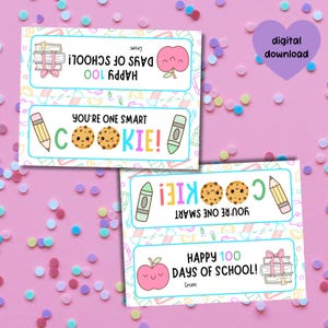 100 Days of School Treat Bag Topper Printable - One Smart Cookie Tag ...