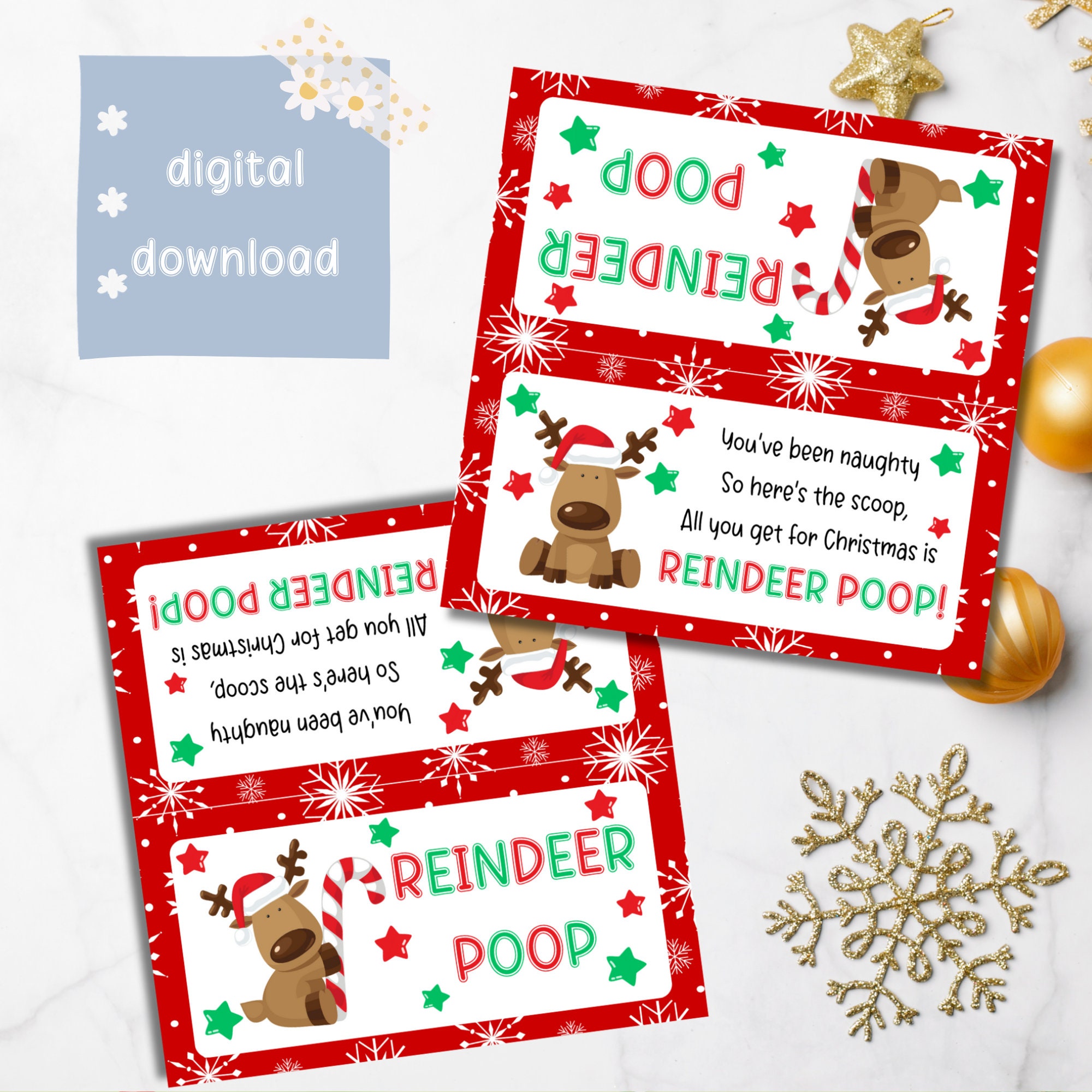 Reindeer Poop Printable Bag Topper - Christmas Treat Bag Toppers ...
