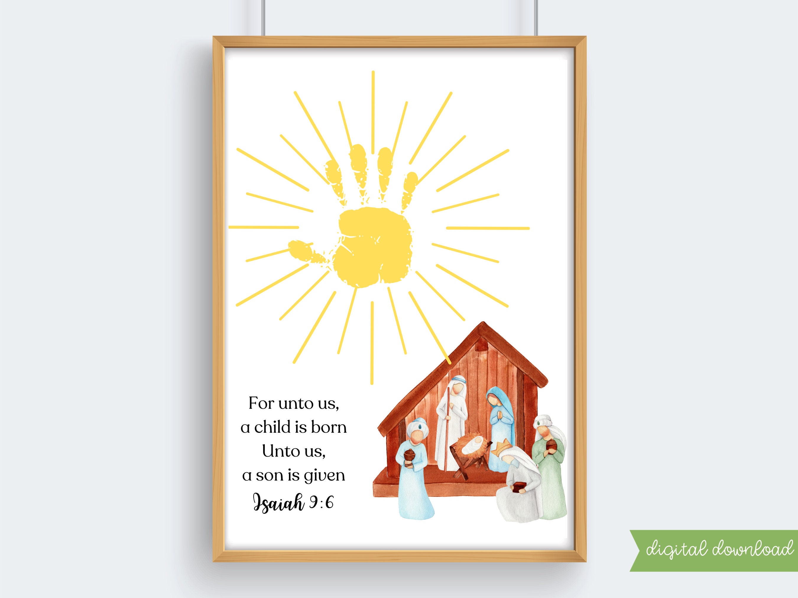 Christmas Nativity Handprint Craft for Toddlers Printable Baby ...