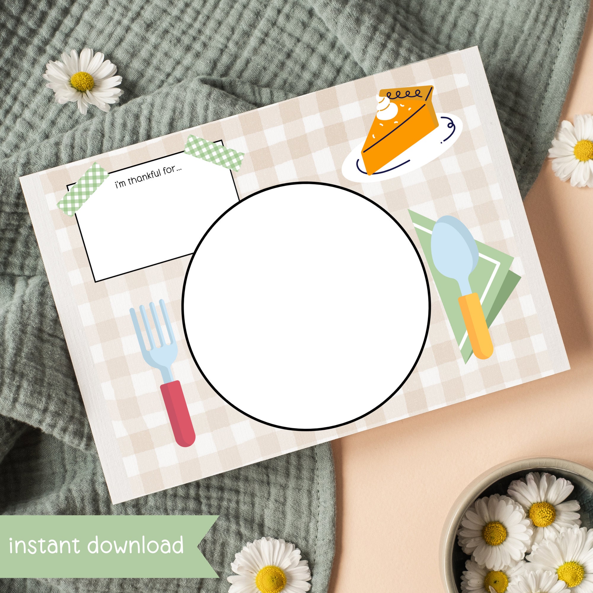 Thanksgiving Placemat Craft Printable Handprint Craft for - Etsy