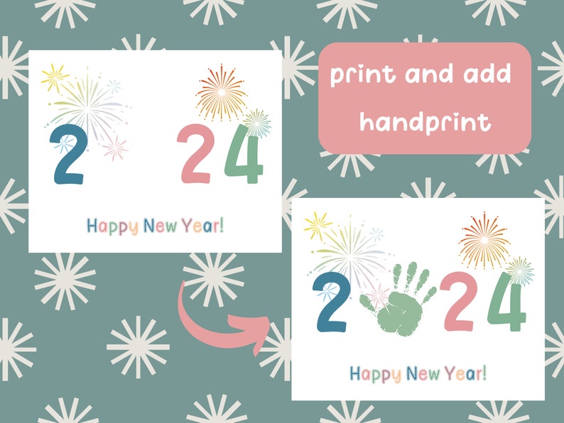 New Years Handprint Craft for Toddlers Printable New Years Handprint ...