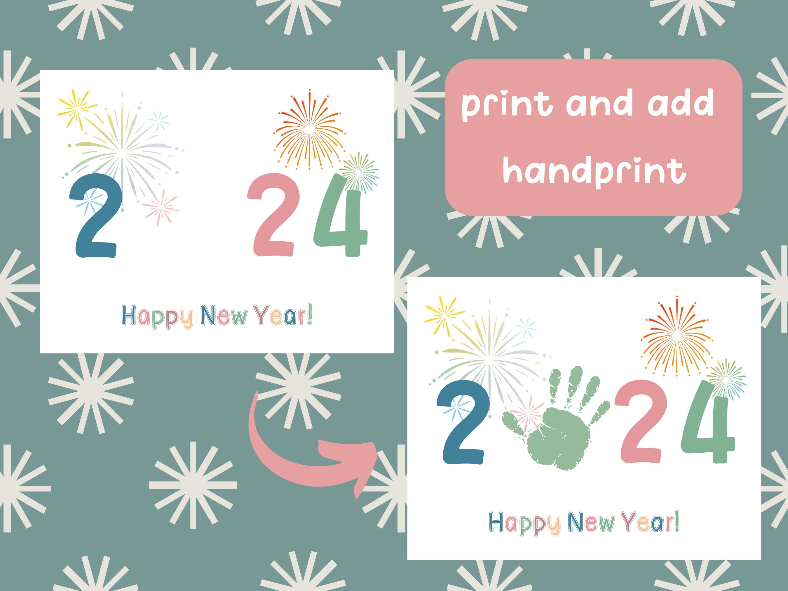 New Years Handprint Craft for Toddlers Printable New Years Handprint ...
