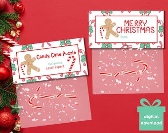 Printable Candy Cane Puzzle Gag Gift, Candy Cane Bag Toppers, Christmas ...