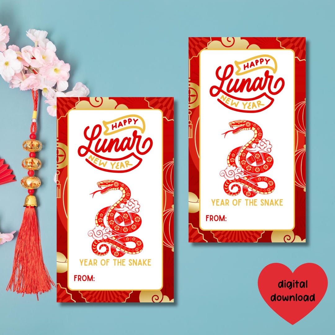 Printable Chinese New Year Tag Tag for Chinese New Year 2025 Lunar New ...