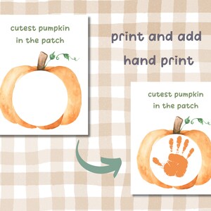 Handprint Pumpkin Craft Printable - Fall Pumpkin Handprint Art ...