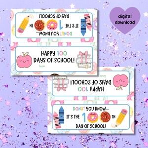 100 Days of School Treat Bag Topper Printable - Donut You Know It's the ...