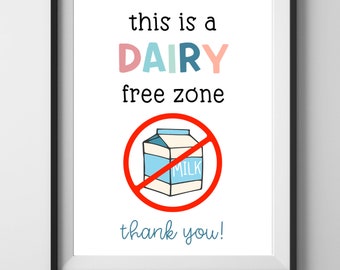 Printable Egg Free Zone Sign Food Allergy Sign Egg Allergy Sign for ...