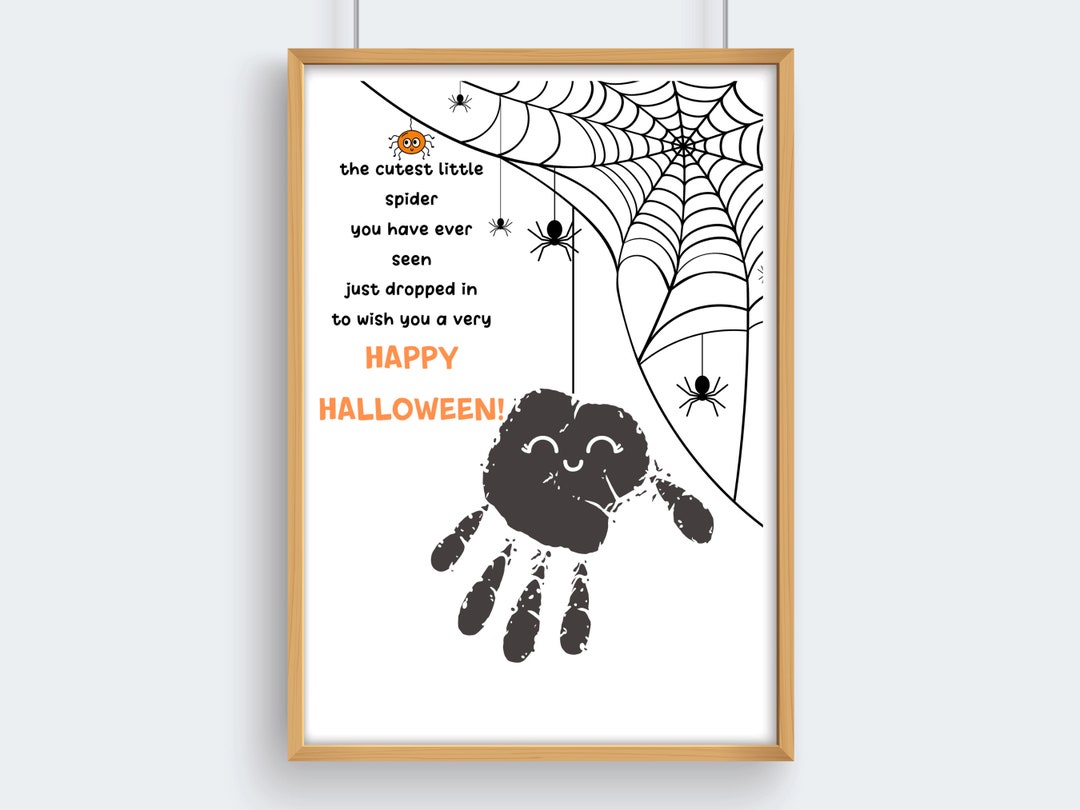 Halloween Spider Handprint Art Printable - Handprint Craft for ...