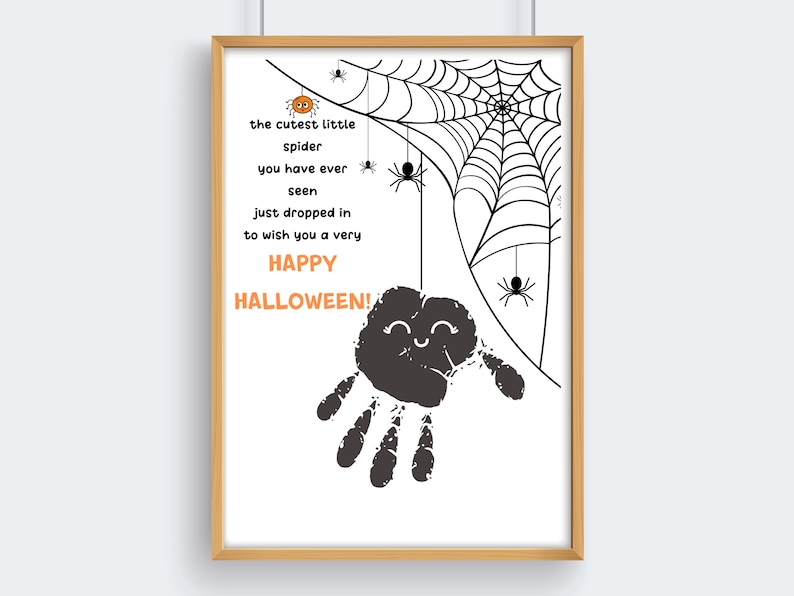 Halloween Spider Handprint Art Printable Handprint Craft for Halloween ...