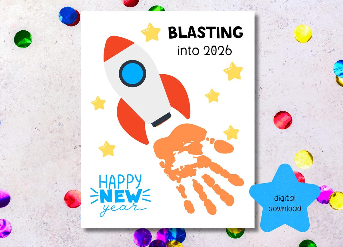 New Years Handprint Craft for Toddlers Printable - New Years Handprint ...