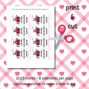 Kids Funny Valentine Tag Printable - Printable Valentine's Day Tag for ...