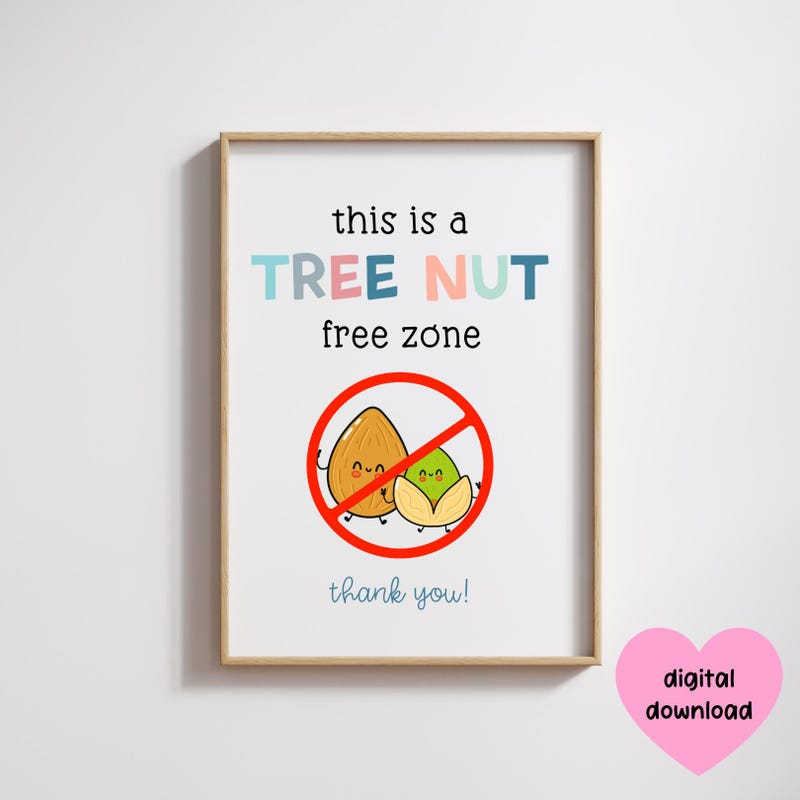 Nut Free Zone Sign - Etsy