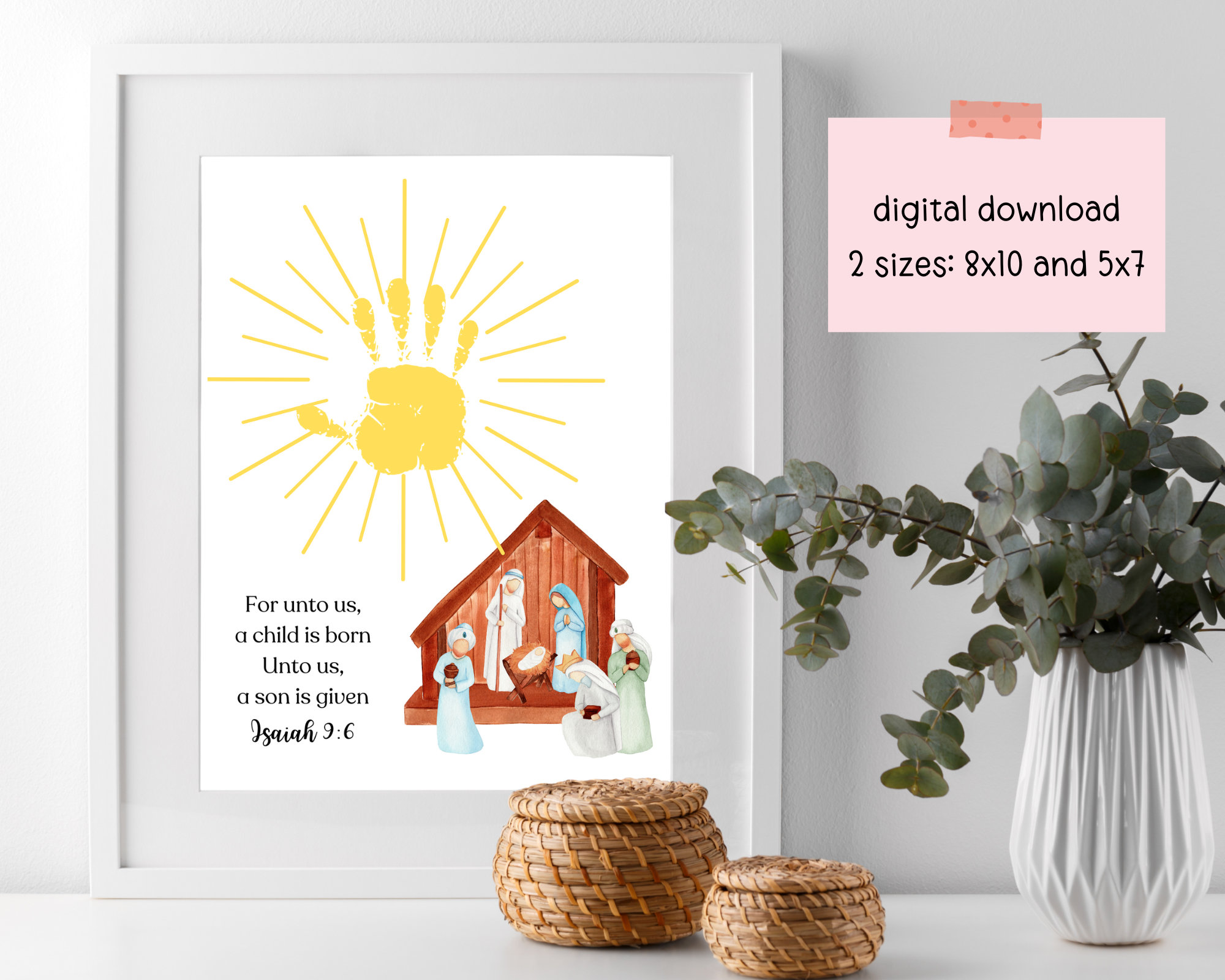 Christmas Nativity Handprint Craft for Toddlers Printable Baby ...