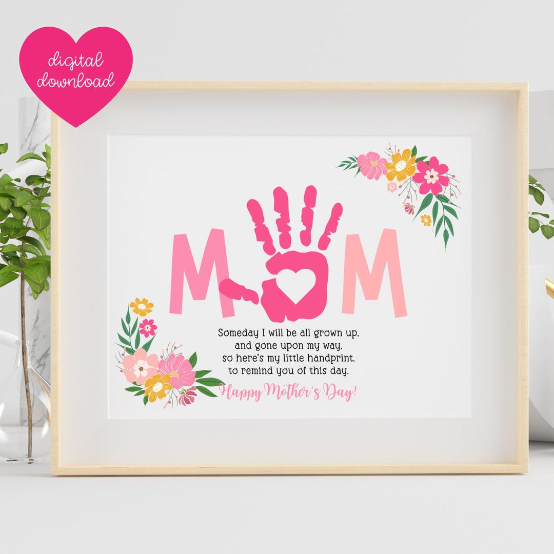 Mother's Day Handprint Art Craft Printable - Handprint Craft for Mother ...