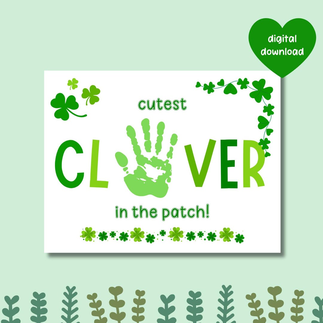 St Patrick's Day Handprint Craft Printable - Shamrock Handprint Art ...