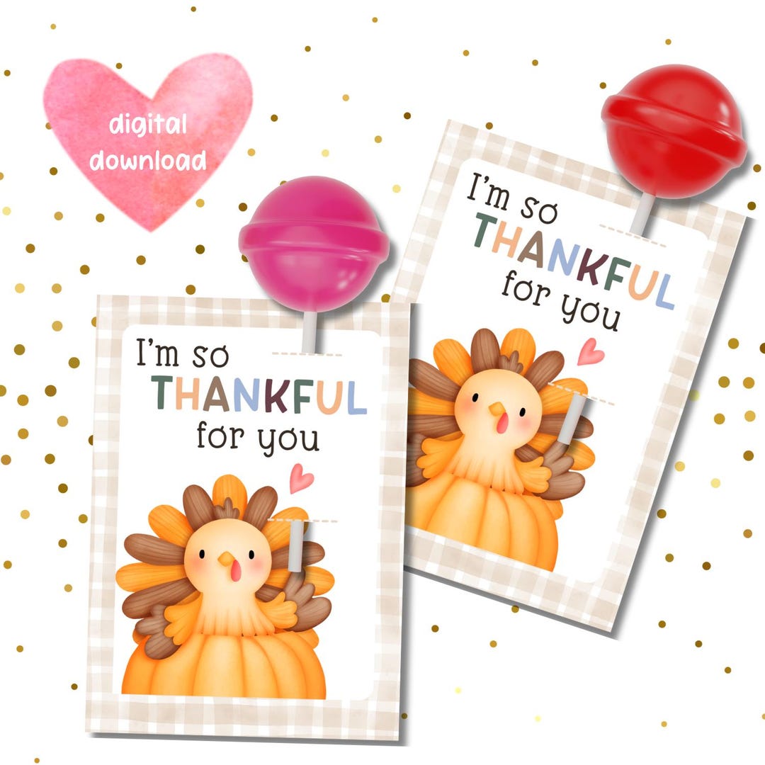Thanksgiving Lollipop Holder Printable - Printable Thanksgiving Tag ...