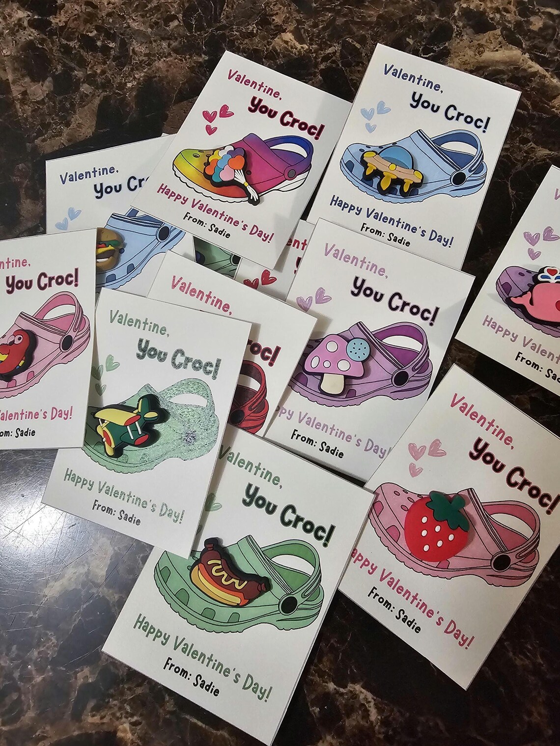 Kids Croc Valentine Card Printable - Printable Shoe Charm Valentine's ...