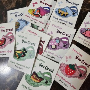 Kids Croc Valentine Card Printable - Printable Shoe Charm Valentine's ...