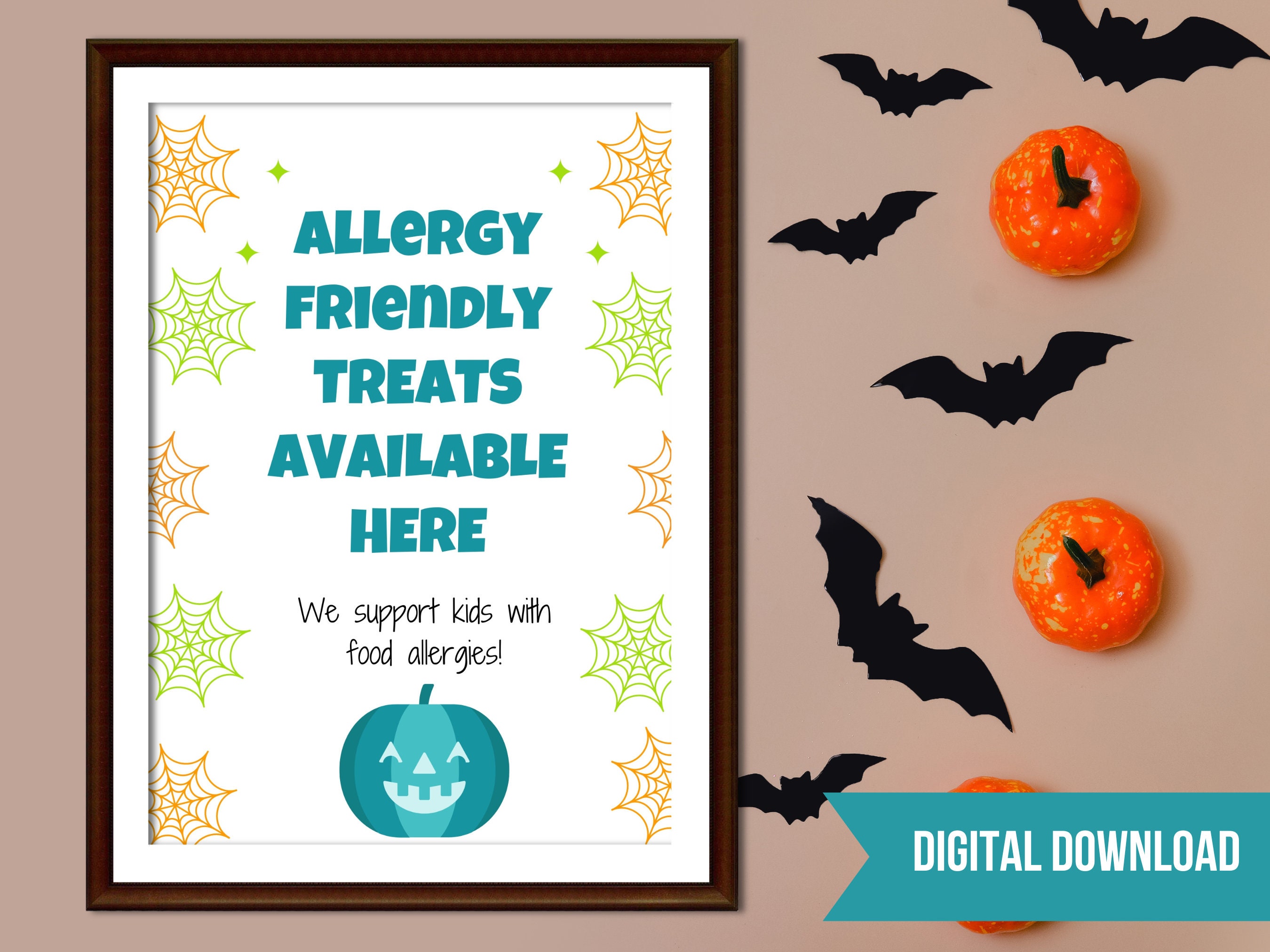 Printable Allergy Friendly Treats Halloween Sign Food - Etsy