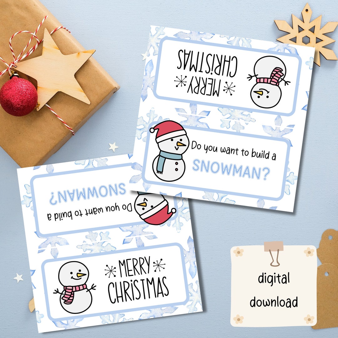 Build a Snowman Printable Bag Topper Christmas Treat Bag - Etsy