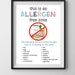 Printable Allergen Free Zone Sign - Food Allergy Sign - Allergy Sign ...