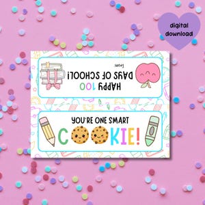 100 Days of School Treat Bag Topper Printable - One Smart Cookie Tag ...